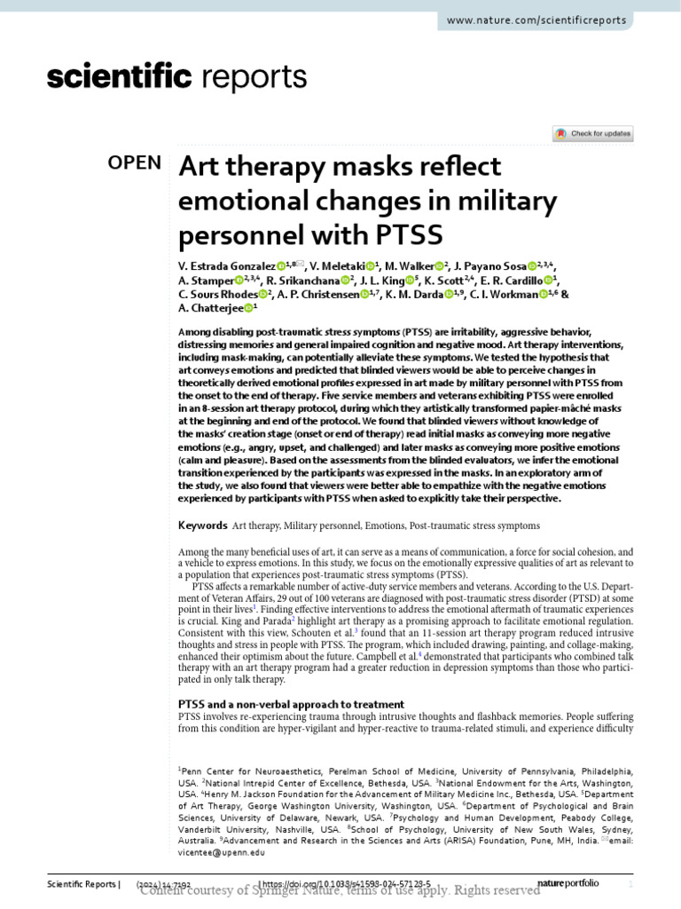 Art Therapy Masks Reflect Emotional Changes in Mil | Download Free PDF ...