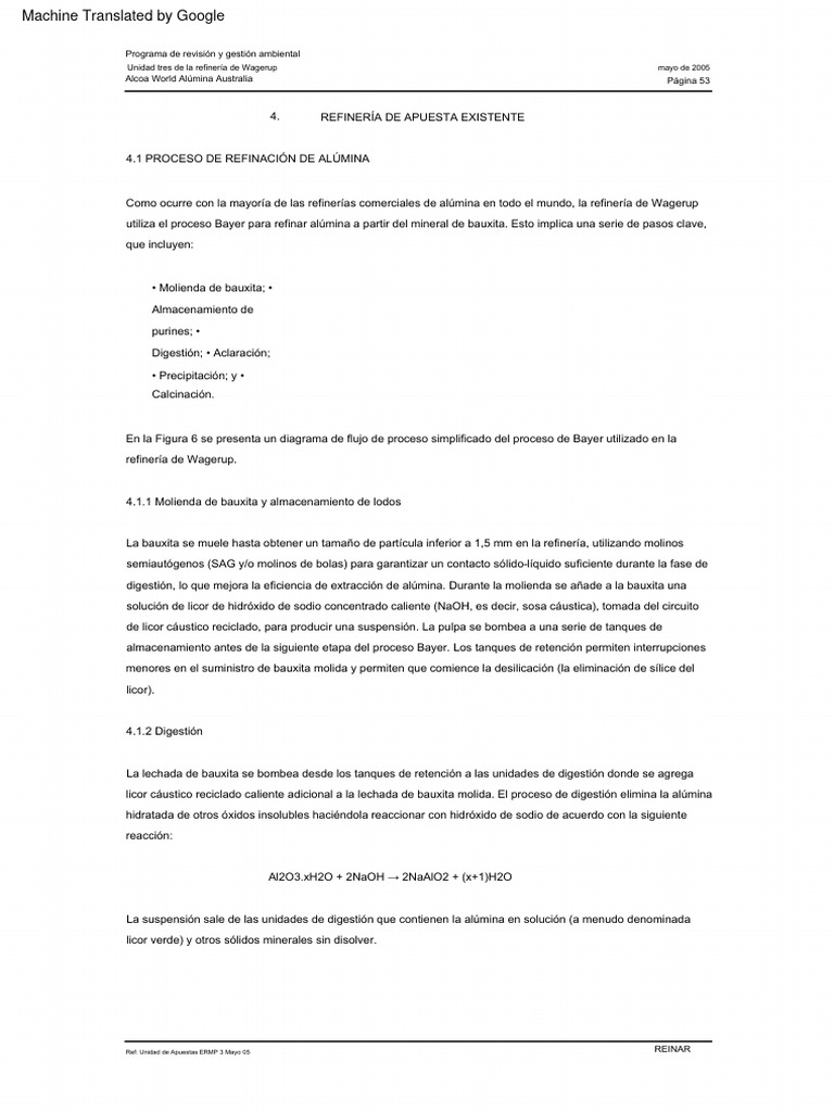 WAG Chapter 4 Existing Wagerup Refinery | PDF | Óxido de aluminio ...