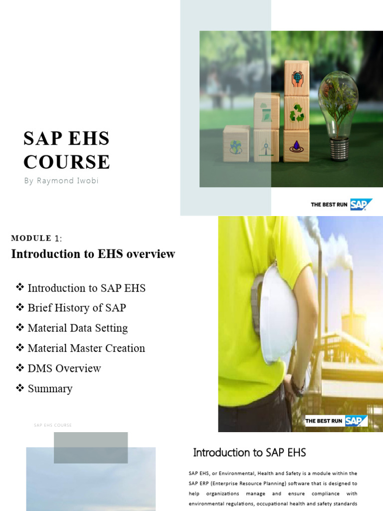 Sap Ehs Course 1st Day Training Download Free Pdf Corporate Social
