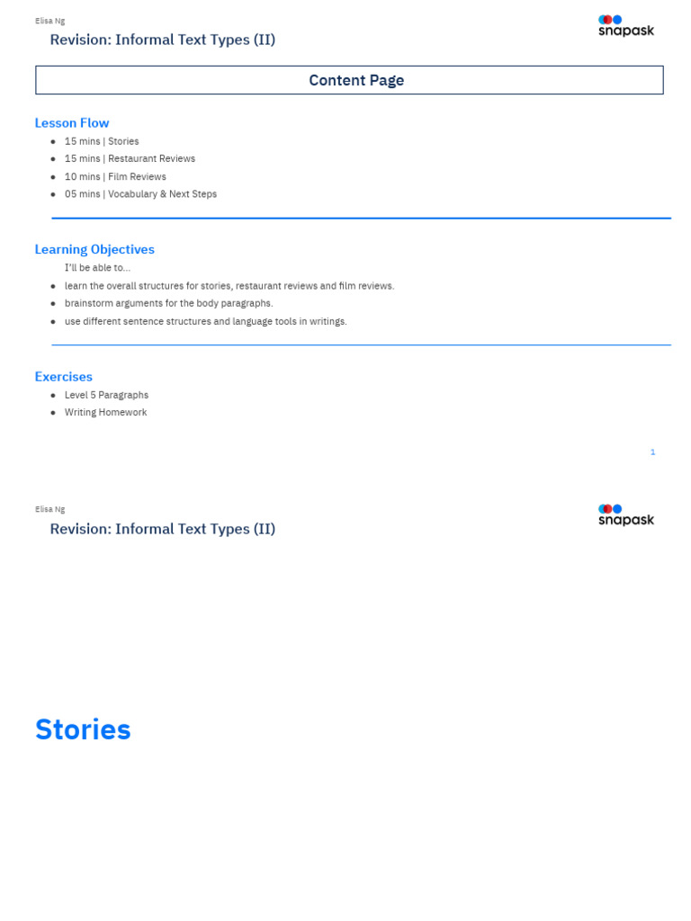 L2 Revision Informal Text Types (II) | PDF | Cuisine | Foods