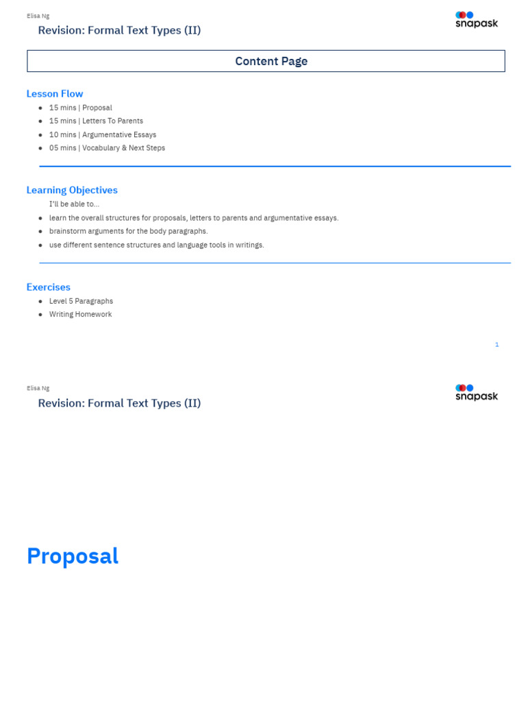L1 Revision Formal Text Types (II) | PDF | Essays | You Tube