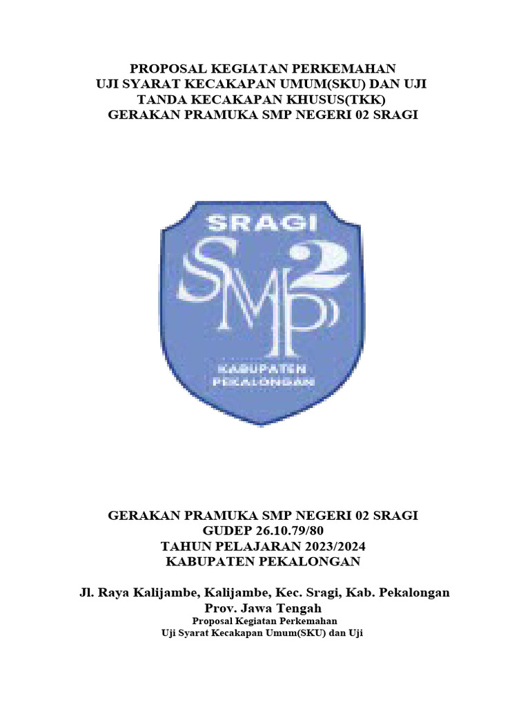 Proposal Uji Sku Dan TKK | PDF