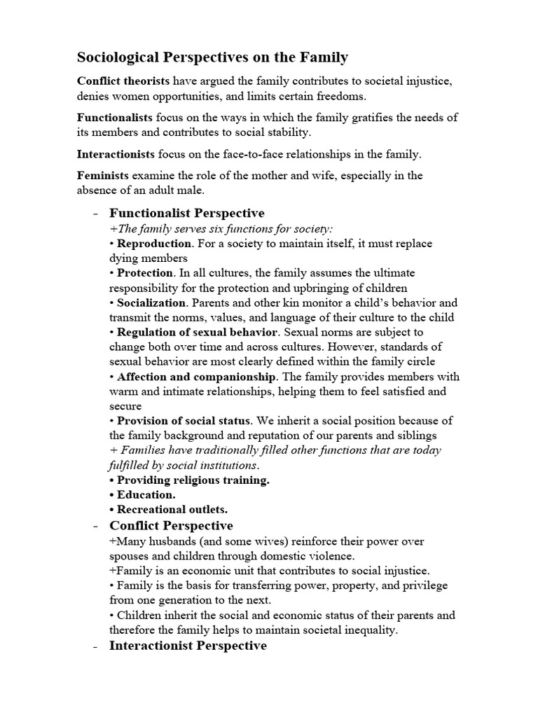 Sociological Views on Family Dynamics | PDF | Family | Deviance (Sociology)