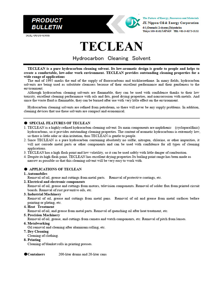 TECLEAN | PDF | Hydrocarbons | Petroleum