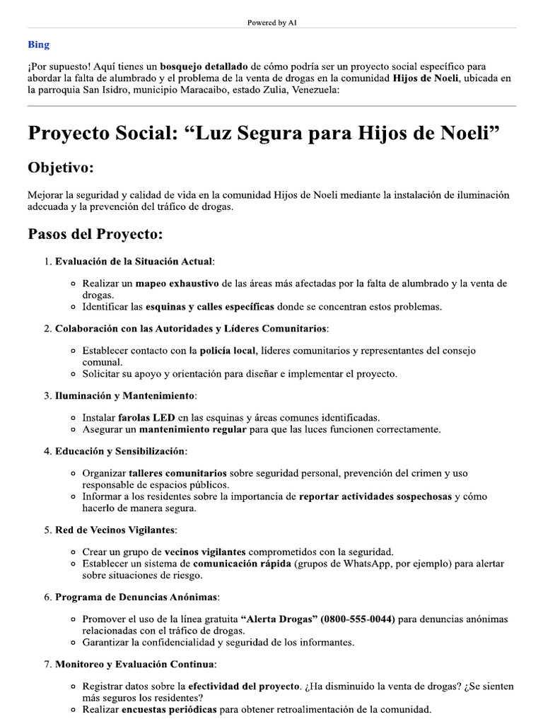 Boseto Sobre Proyecto Social | PDF
