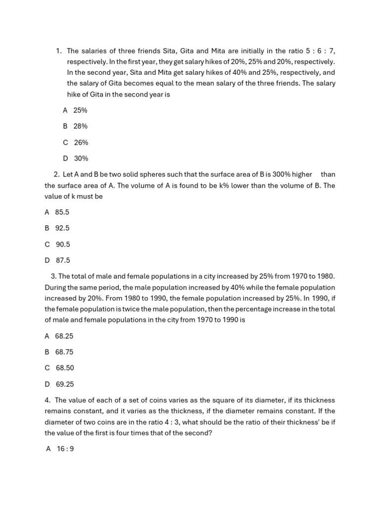 Salary and Ratio Problem Solving Guide | PDF | Ratio | Metals