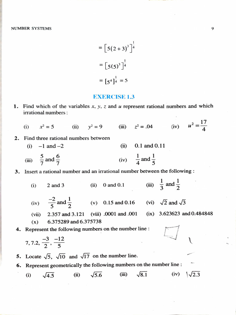 Number System Practice Work Download Free Pdf Mathematical Concepts Algebra