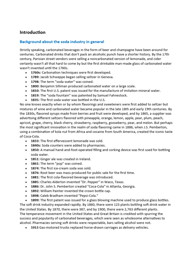 Introduction | PDF | Soft Drink | Carbonated Water
