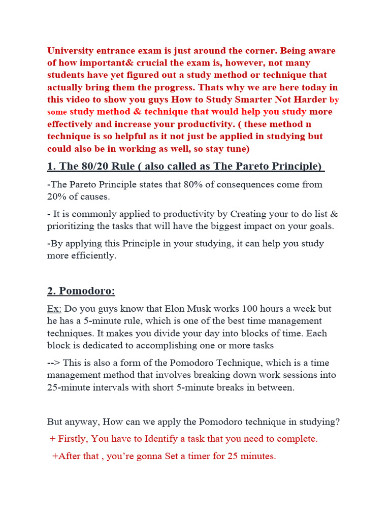 STUDY SMARTER Not Harder | PDF | Goal | Time Management