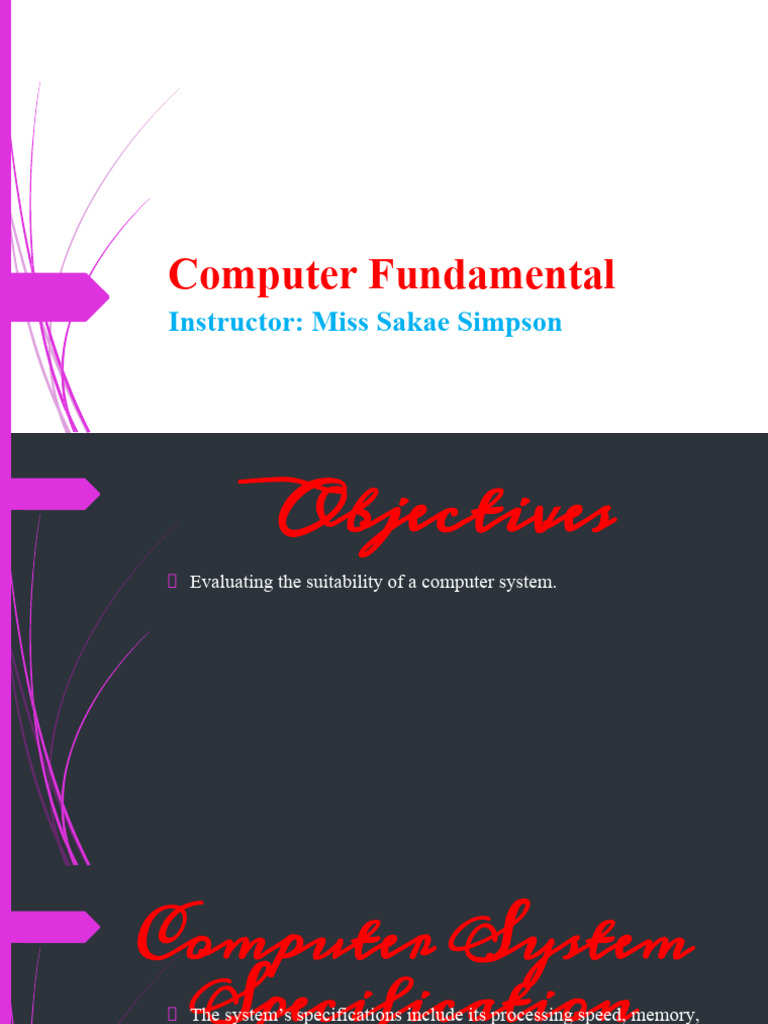 Computer Specification | PDF | Computer Data Storage | Central Processing Unit