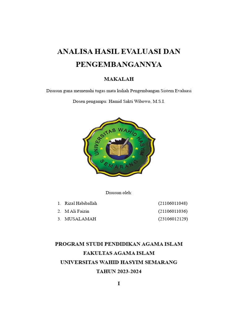 Analisia Hasil Evaluasi Dan Pengembangannya - 1 | PDF Analisia Hasil Evaluasi Dan Pengembangannya - 1 | PDF