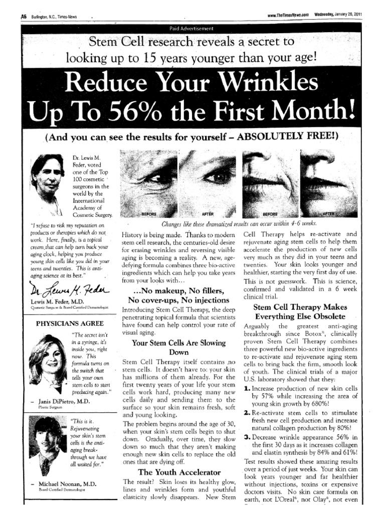 Anti-Wrinkle Cream Ads Using The Same “Reduce Up to 56%” Hook » Swipe ...