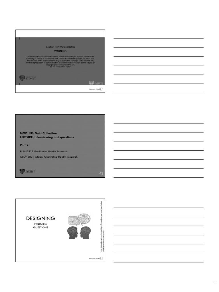 GLOH5201 - Interveiwing Overview and Qs ONLINE 2 SLIDES | PDF ...