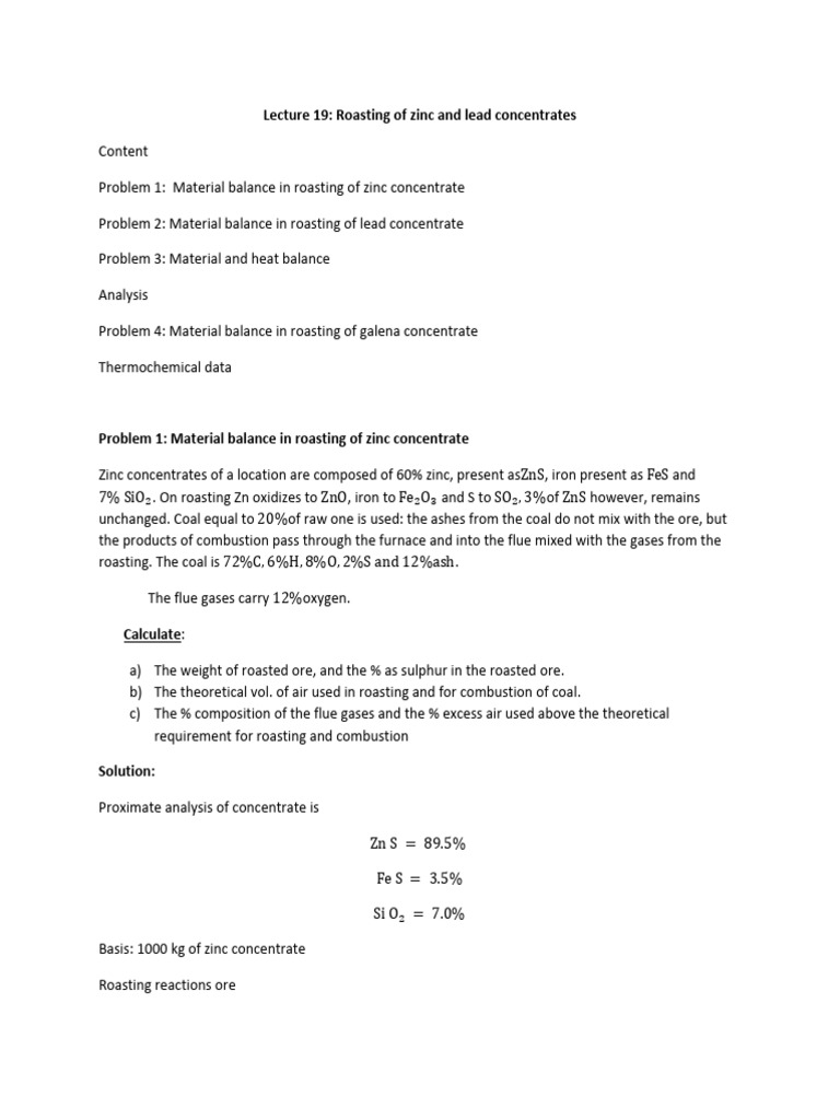 Roasting-of-zinc-and-lead-concentrates | PDF | Lead | Combustion