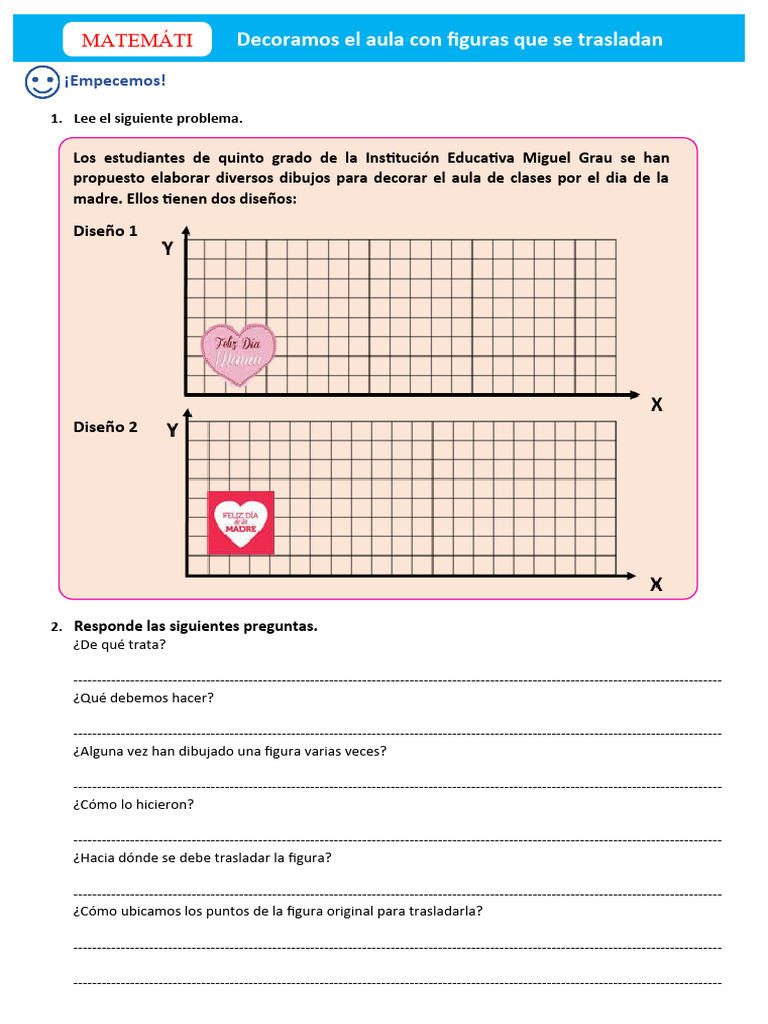 D4 A2 FICHA MAT. Decoramos El Aula Con Figuras Que Se Trasladan | PDF