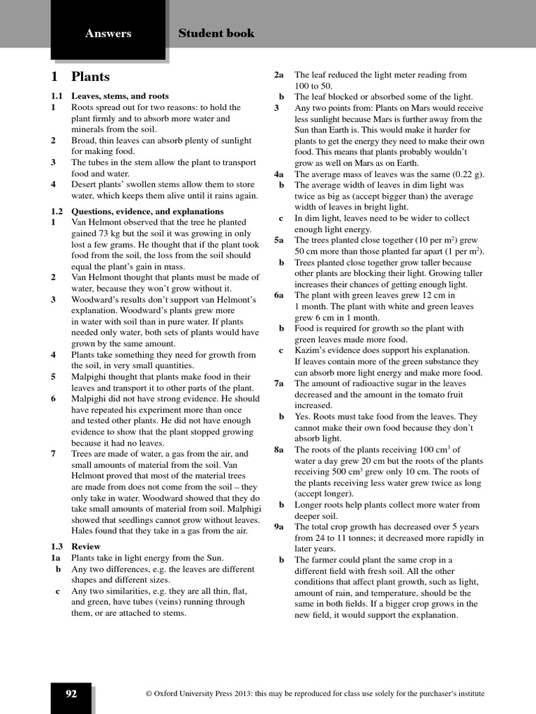 Compelet Biology Sec1 SB Answers (S.A.files ?) | PDF | Tissue (Biology ...