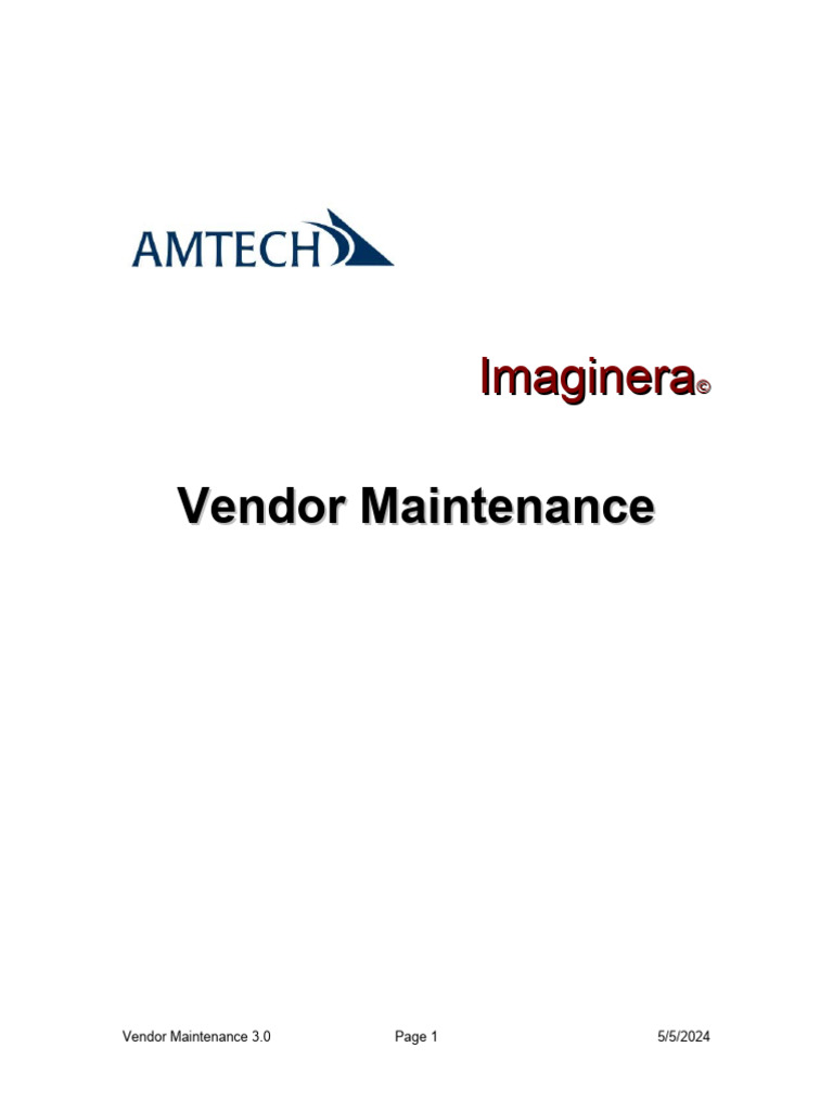 3 0 Documentation Vendor Maintenance | PDF | Accounts Payable | Receipt