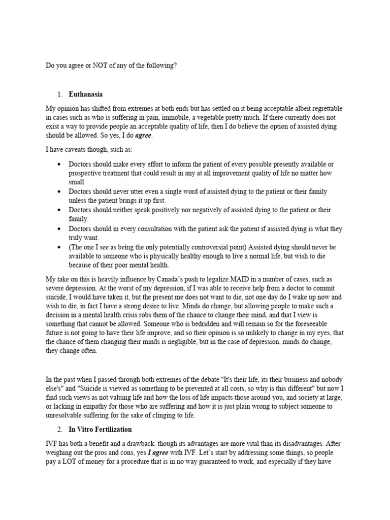 Bioethics M5 Post Task | Download Free PDF | In Vitro Fertilisation | Palliative Care