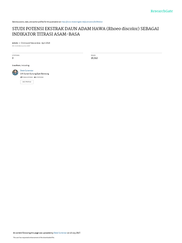 Potensi Daun Adam Hawa sebagai Indikator | PDF | Memasak, Makanan ...
