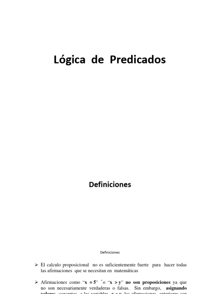 3c. Logica Predicados | PDF | Lógica de primer orden | Proposición
