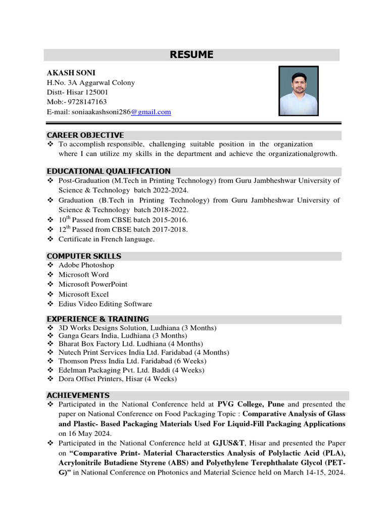 Akash Soni Resume-1 | PDF | Career & Growth