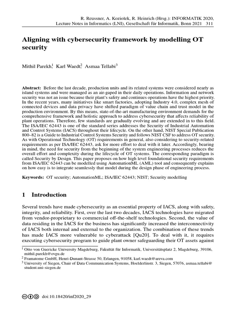OT Security Framework Alignment Guide | PDF | Computer Security | Security