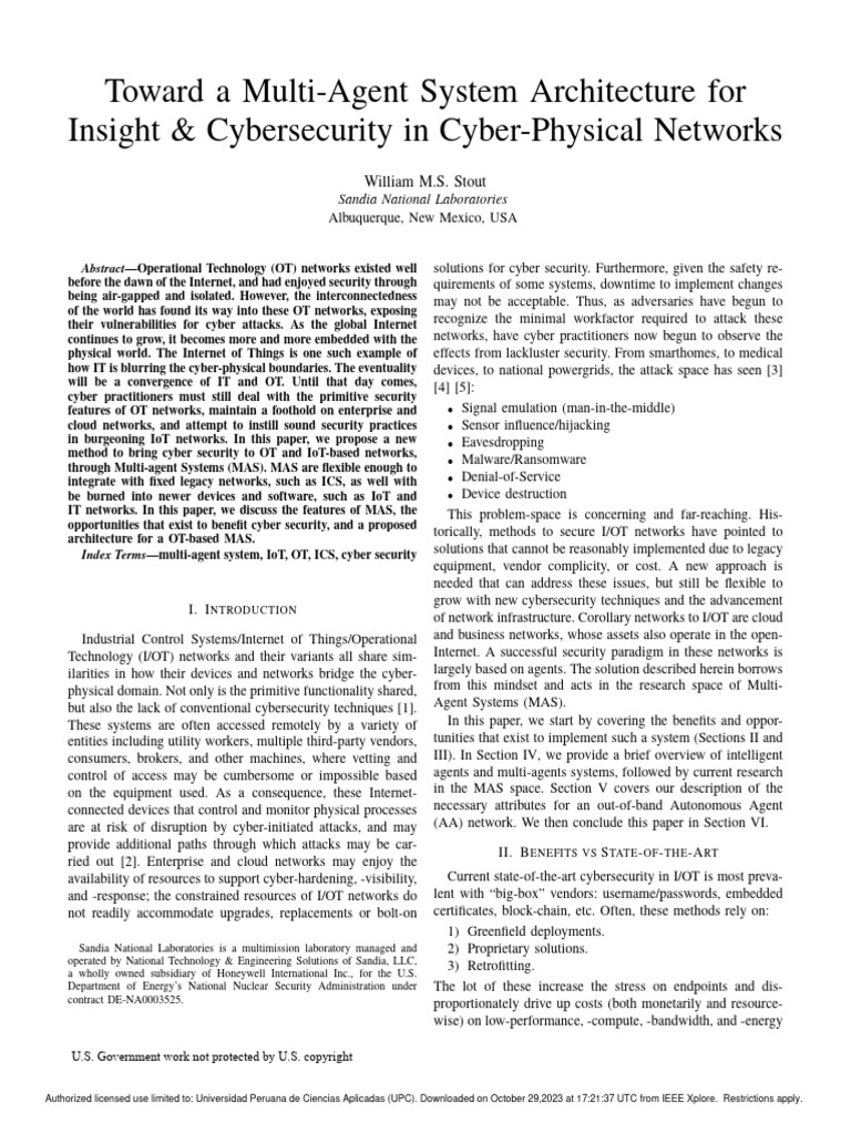 Toward A Multi-Agent System Architecture For Insight Amp Cybersecurity ...