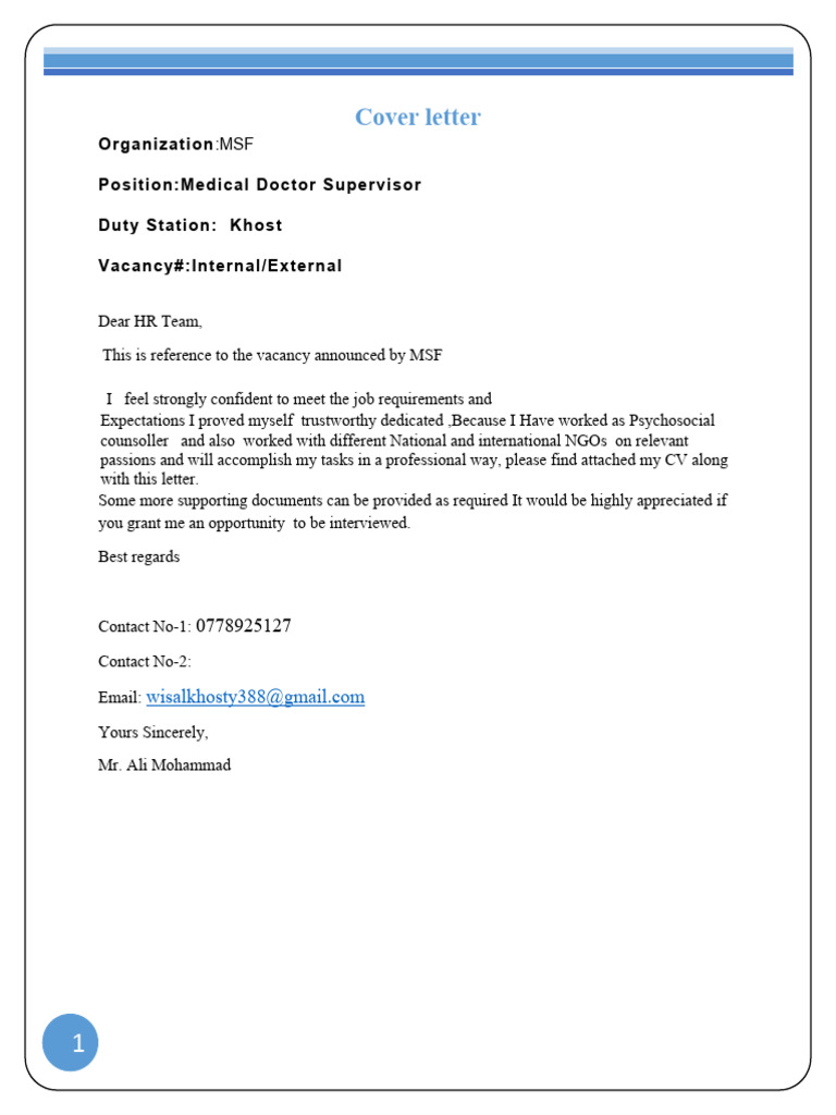 Ali Mohammad CV and Application Letter | PDF Ali Mohammad CV and Application Letter | PDF