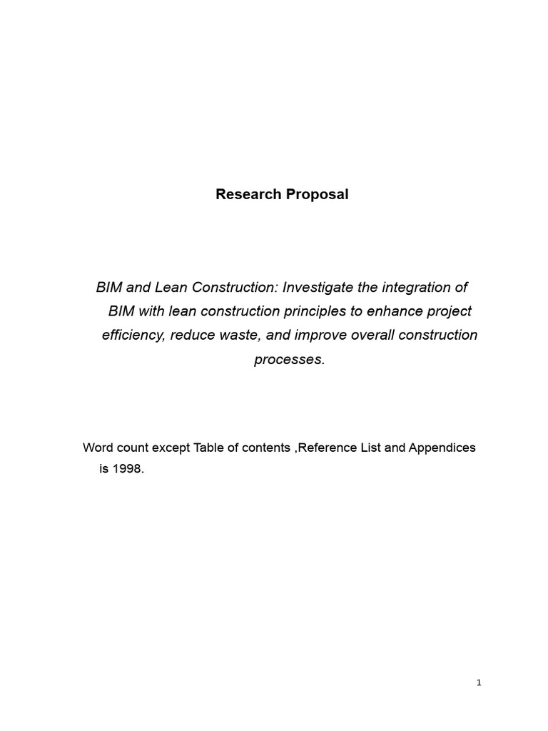 BIM and lean principles Research Proposal | PDF | Building Information ...