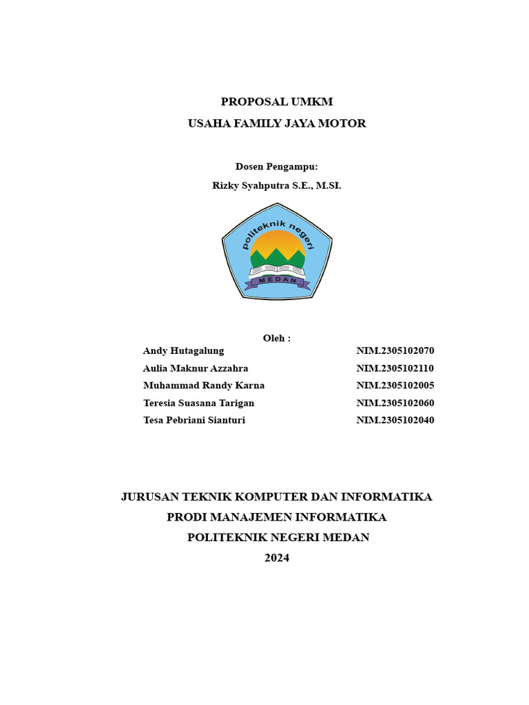 Proposal UMKM Family Jaya Motor | PDF