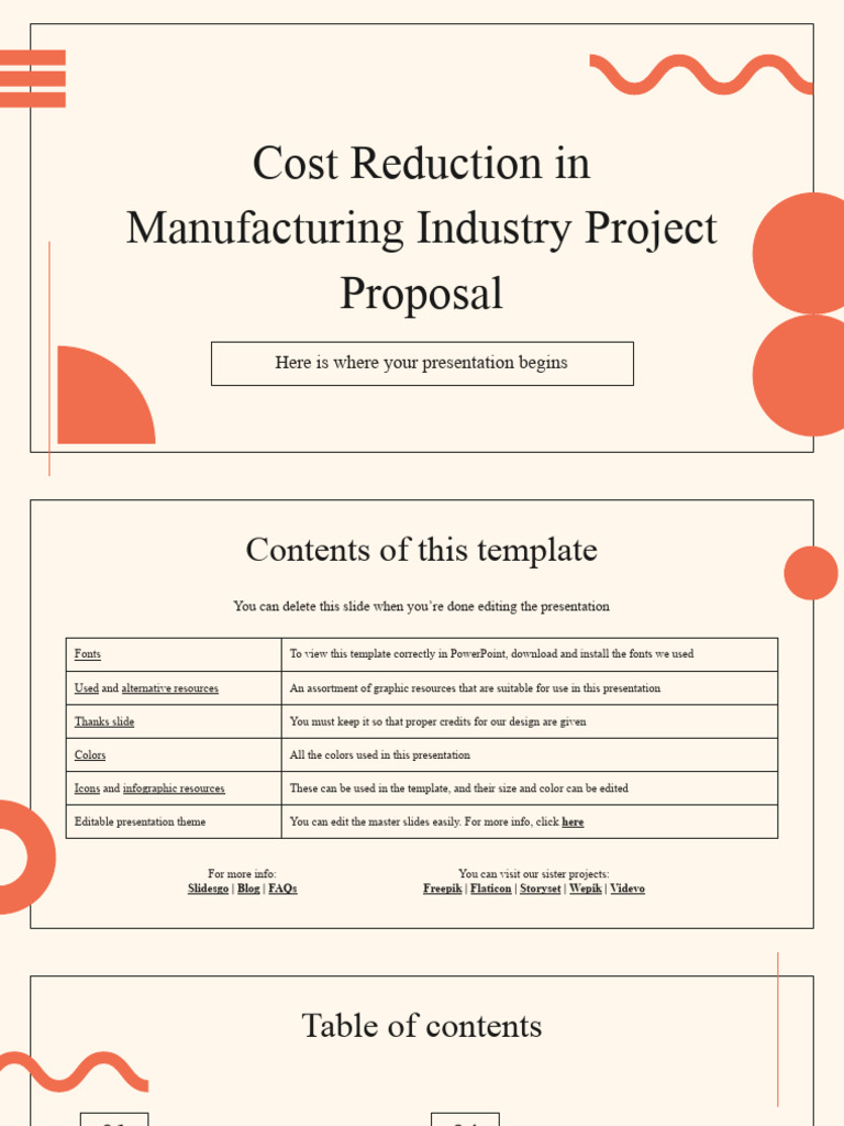 Cost Reduction in Manufacturing Industry Project Proposal by Slidesgo ...
