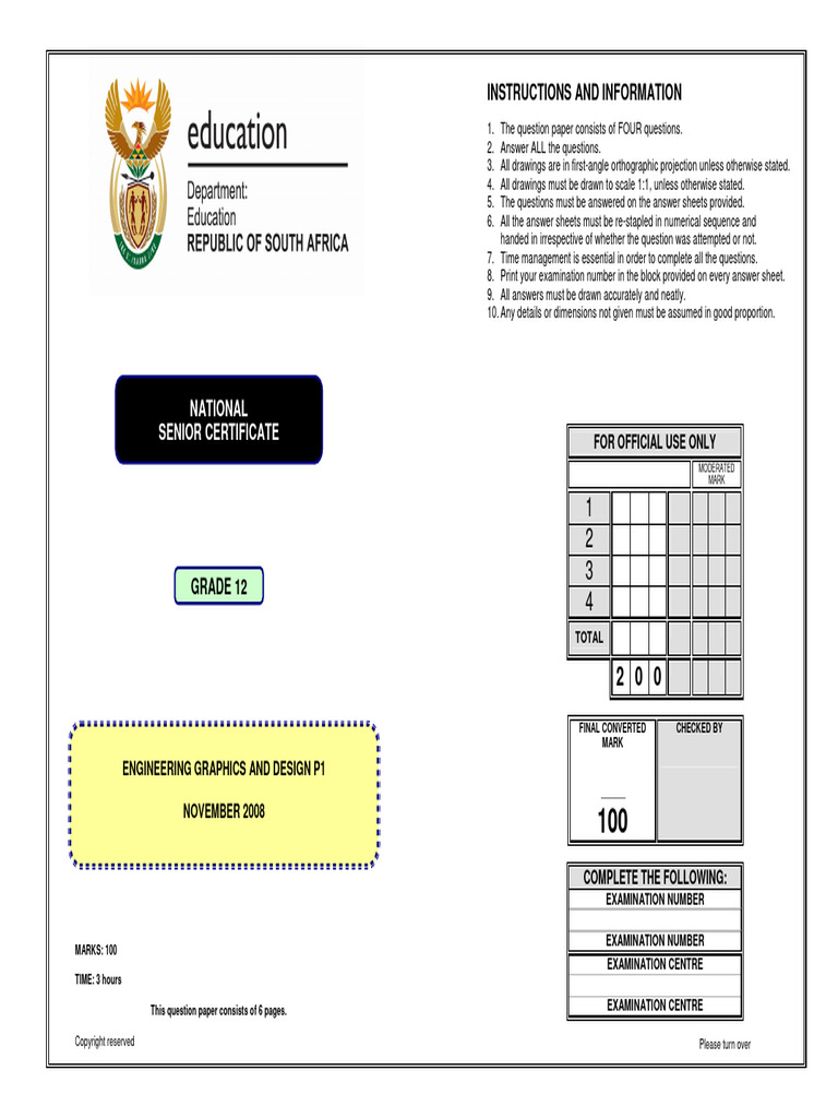 2008pp Egd Paper1 Pdf Technical Drawing