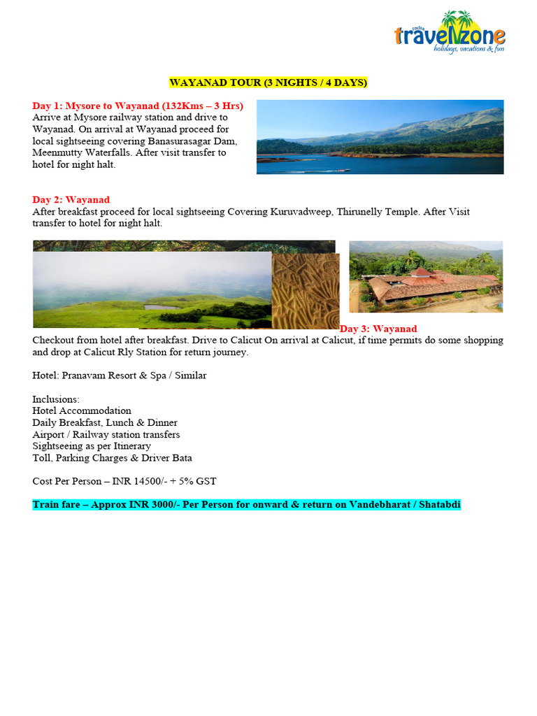 Wayanad 3 Days | PDF