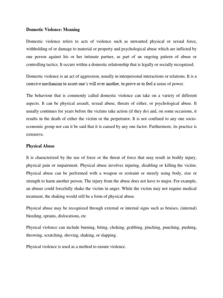 Understanding Domestic Violence Types | PDF | Domestic Violence ...