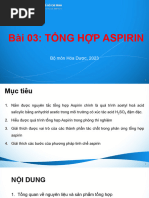 BÁO CÁO TH C HÀNH HÓA H U CƠ Bài 3 T NG H P Aspirin NHUNG | PDF