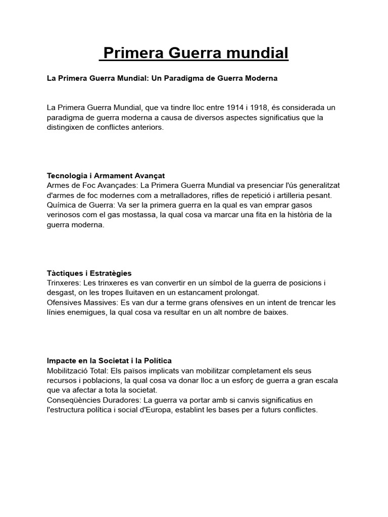 Primera Guerra Mundial | PDF