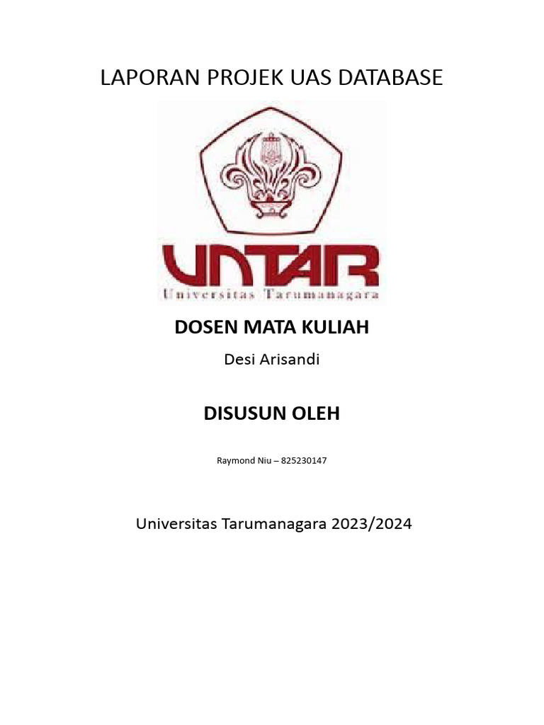 Projek UAS Database | PDF | Teachers | Data