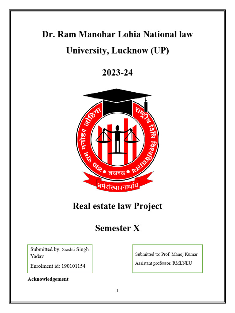 Real Estate Project 190101154 | PDF | Lease | Leasehold Estate