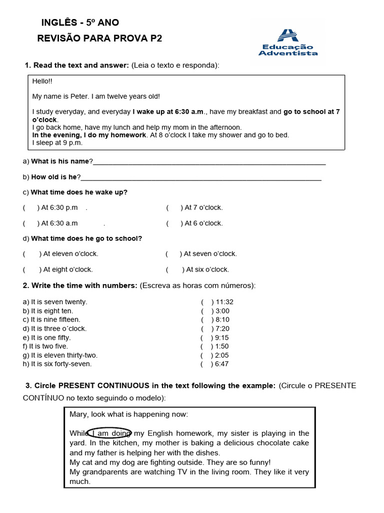 5º Ano Rev Prov | PDF | Teaching Methods & Materials