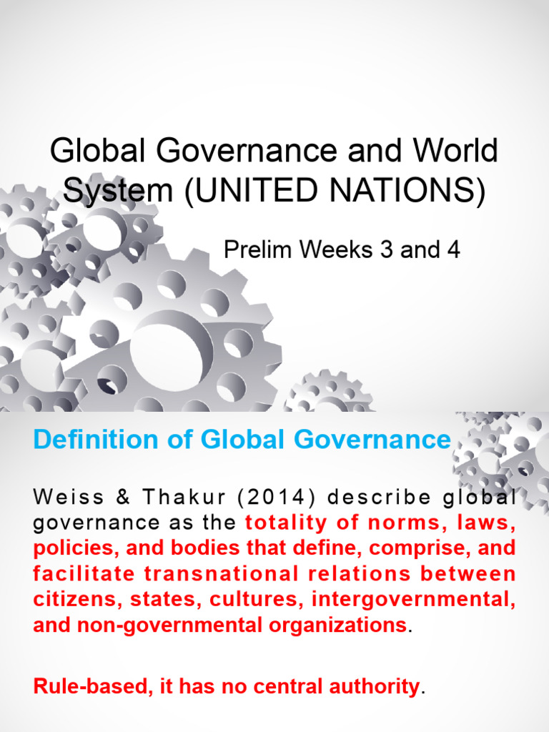 Understanding Global Governance and the UN | PDF | United Nations ...