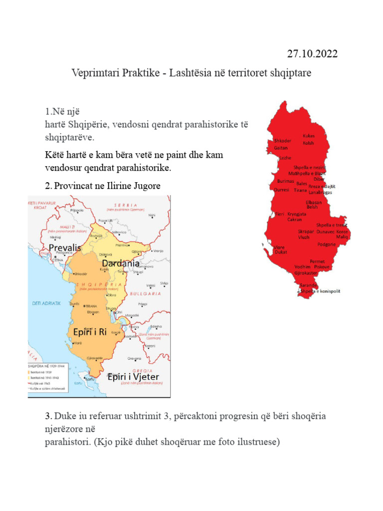 Veprimtari Praktike - Lashtësia Në Territoret Shqiptare | PDF