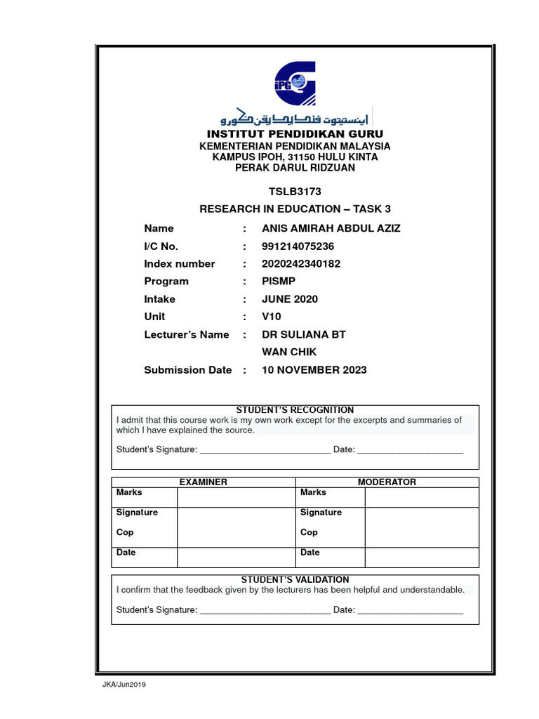 Task 3_Anis Amirah Abdul Aziz_V10 | PDF | Methodology | English As A ... Task 3_Anis Amirah Abdul Aziz_V10 | PDF | Methodology | English As A ...