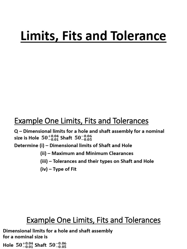 03-Limits Fits and Tolerances II | PDF | Engineering Tolerance | Mechanical Engineering