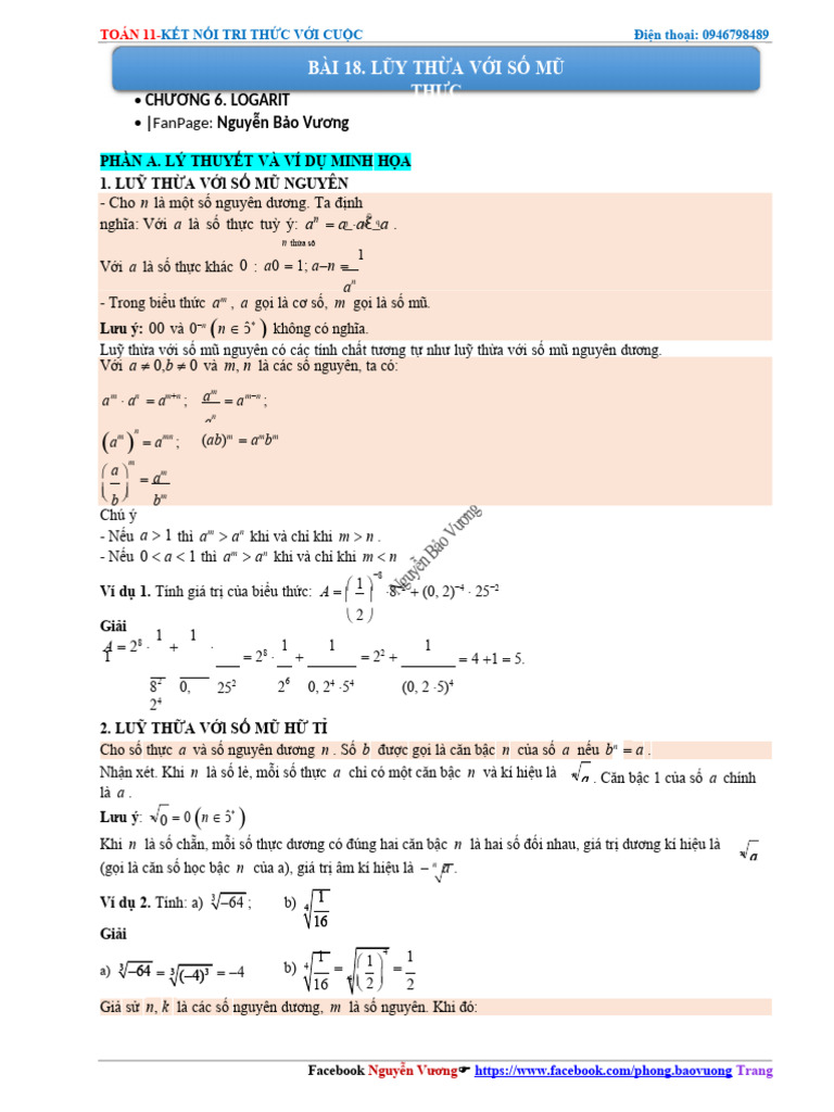 Bai 18 - Luy Thua Voi So Mu Thuc - DA | PDF