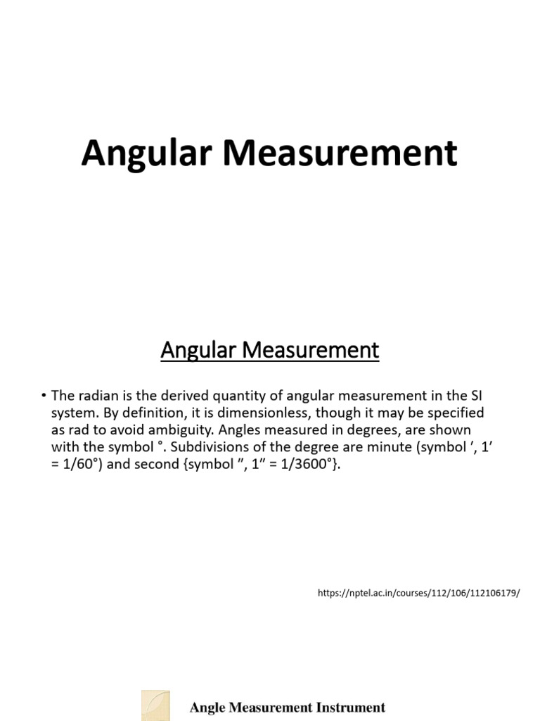 02-Angular Measurement | PDF | Angle | Metrology