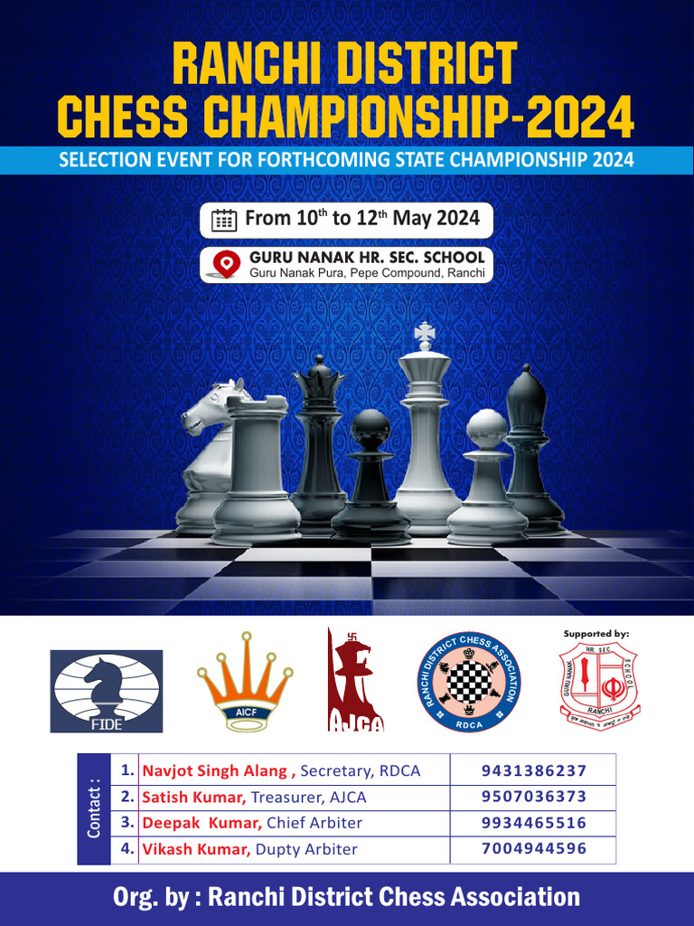 Ranchi Dist Chess Championship 2024 | PDF | Sports Competitions | Abstract Strategy Games