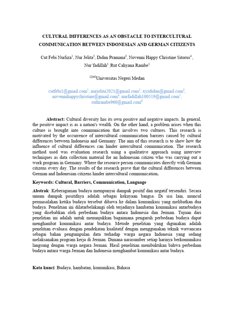 Cultural Differences As An Obstacle To Intercultural Communication ...