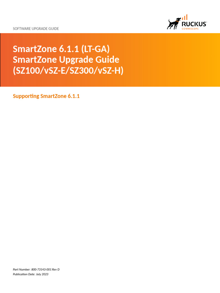 SmartZone 6.1.1 Upgrade Guide | PDF | Computer Cluster | Legal Liability