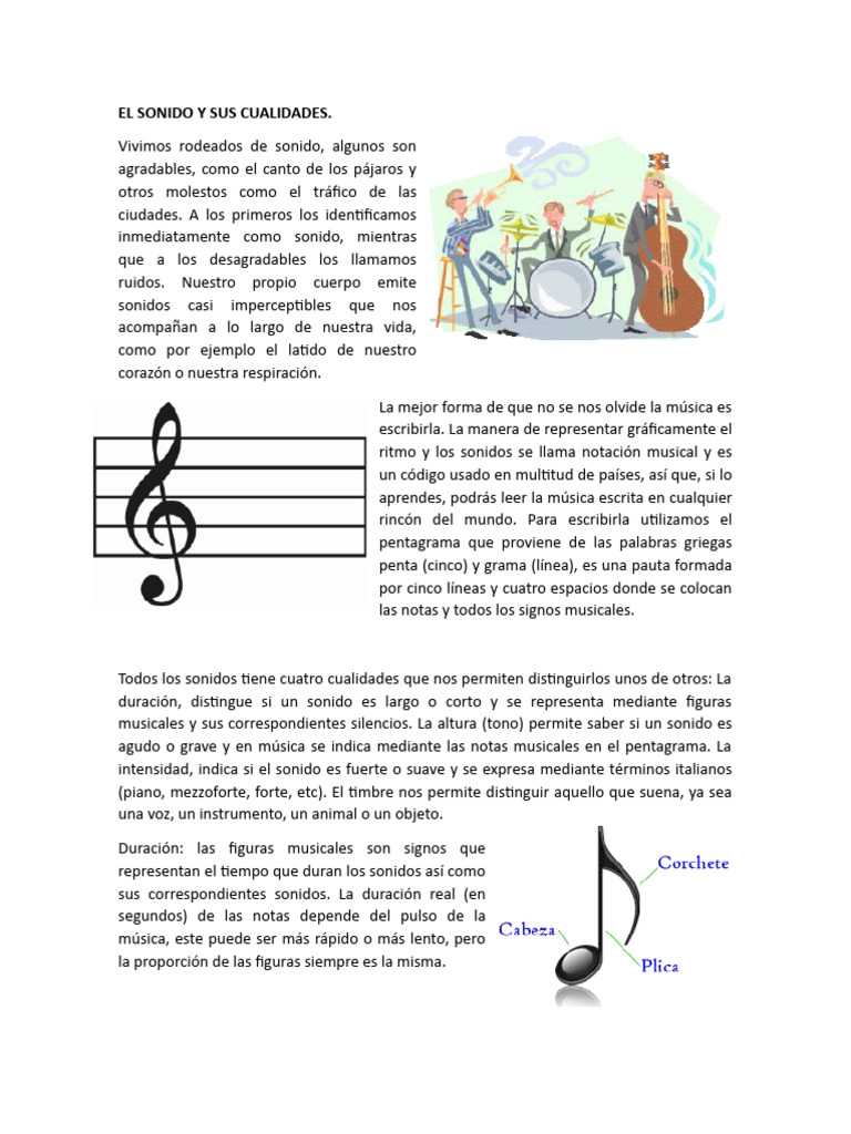 El Sonido y Sus Cualidades | PDF | Sonido | Notación musical