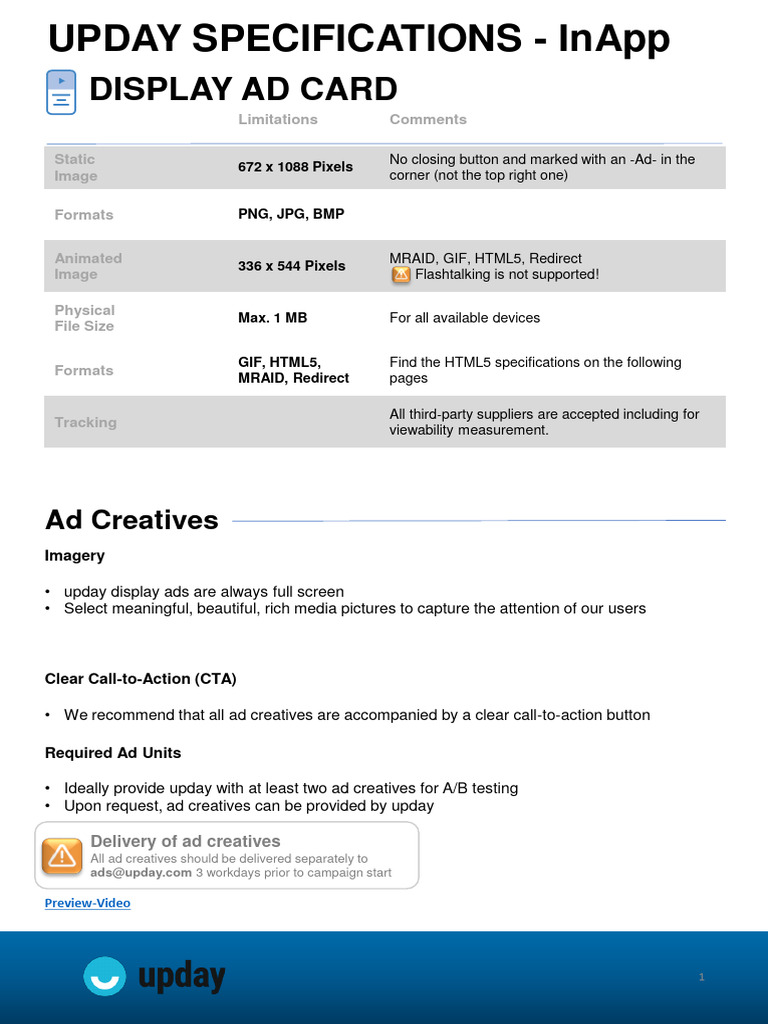 UPDAY Direct Advertising Specifications ENG Jan24 | PDF | Html5 | Html ...